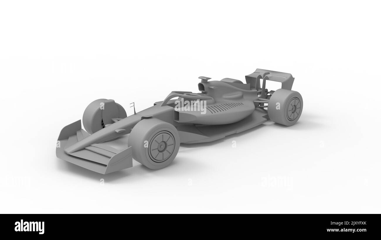 3D rendering of a motorsports race car blank computer generated model ...