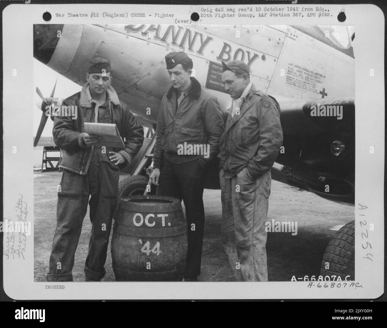 Lt. Daniels, Pilot, And Ground Crew Beside The North American P-51 ...