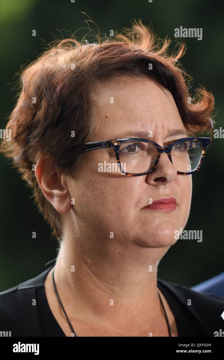 NSW Deputy Leader of the Opposition Penny Sharpe speaks to the media ...