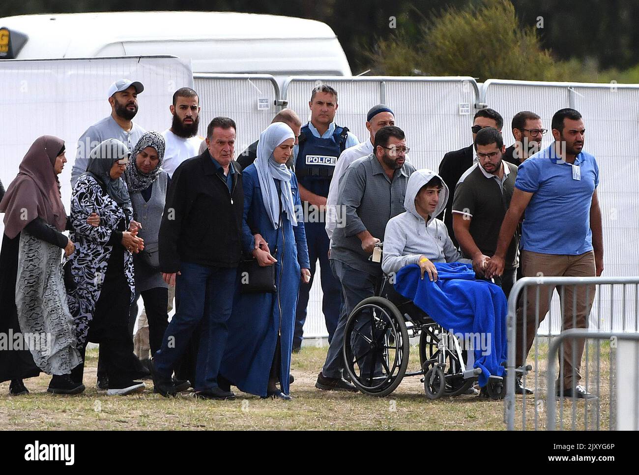 The family of father and son, Khaled and Hamza Mustafa, arrive for ...