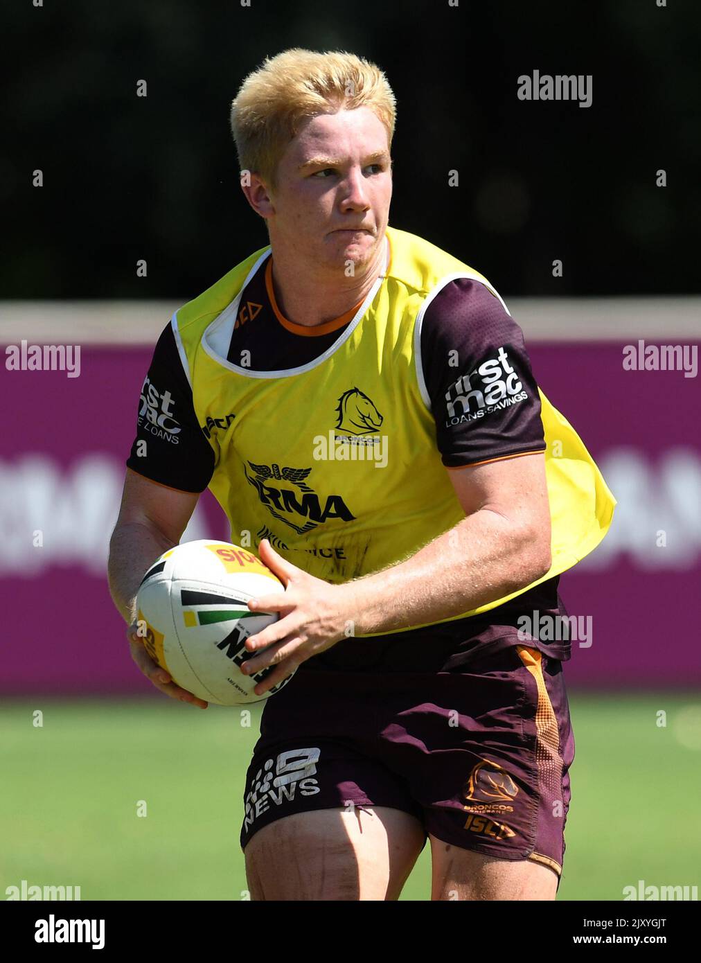 Brisbane Broncos player Tom Dearden is seen during training in Brisbane ...