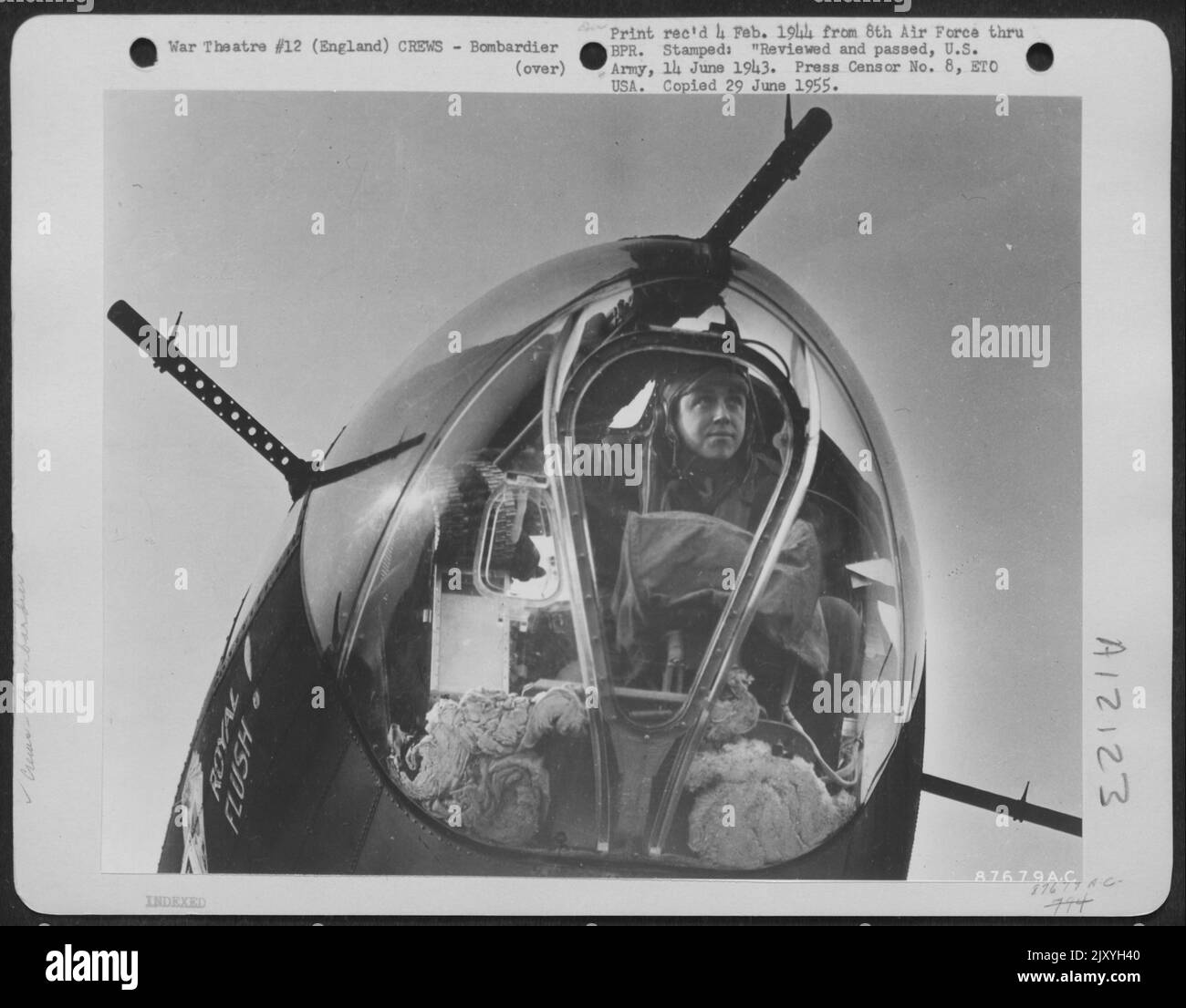 Bombardier Seen In The Nose Of A B-17 "Flying Fortress" Flying ...