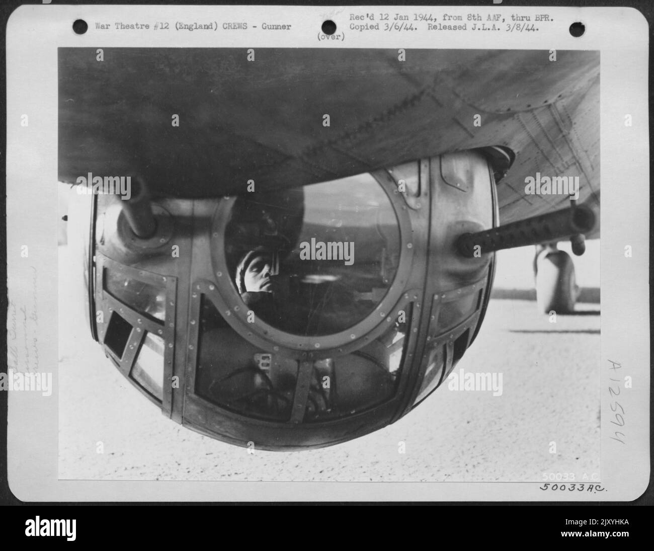 T/Sgt. Benedict B. Borostowski, La Salle, Ill., ball turret gunner of a ...