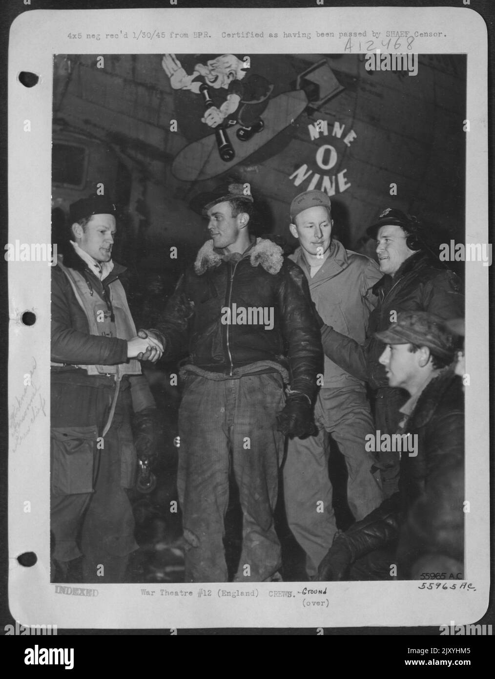 Usually combat fliers are congratulated, here it is turn-about as M/Sgt ...