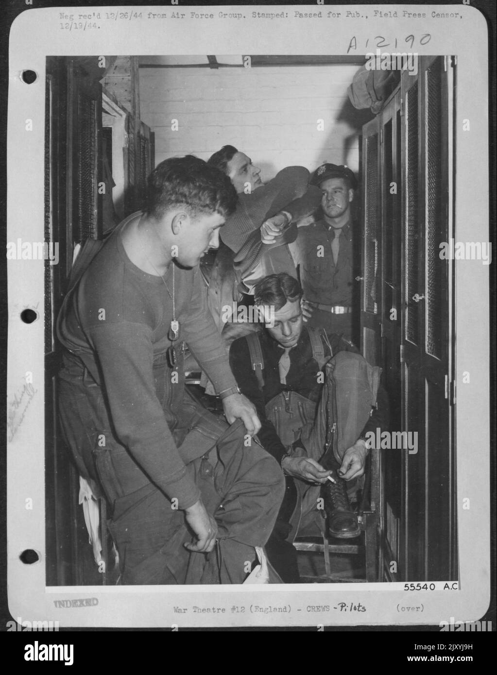 ENGLAND--These 8th Air force P-51 Mustang pilots have just returned ...