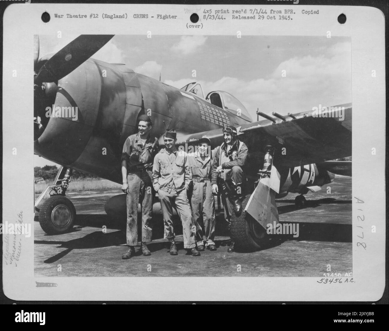 Col. Gabreski poses with his ground crew for a picture just after ...