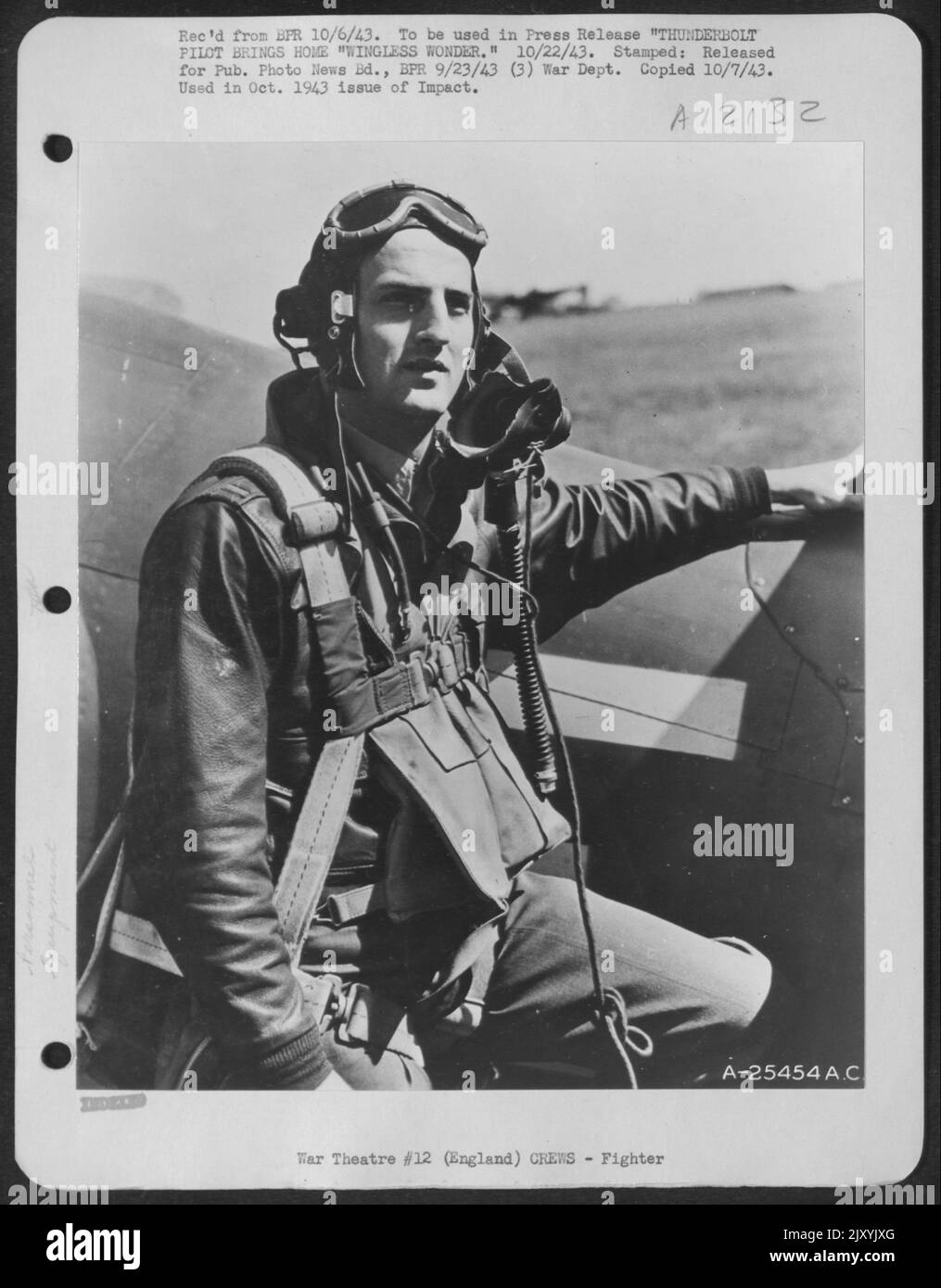 PILOT BROUGHT HOME A "WINGLESS WONDER." While piloting his Republic P ...