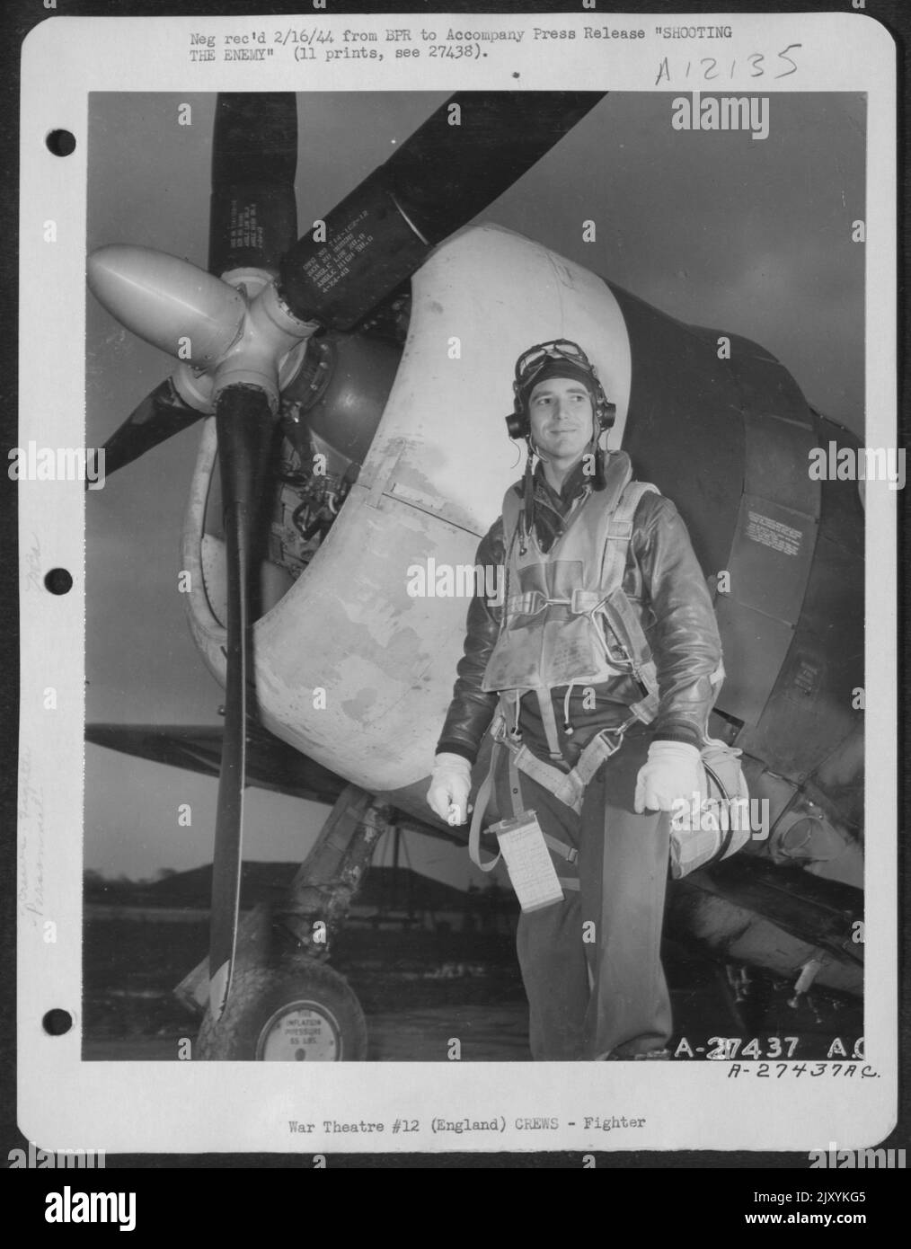 Major Walter G. Beckham, De Funiak Springs, standing by his Republic P ...