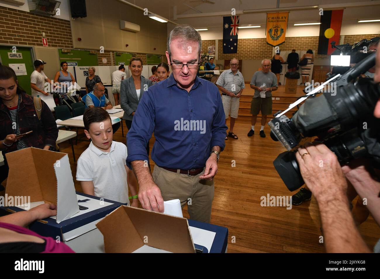 NSW Leader of the Opposition Michael Daley casts his vote at Chifley ...