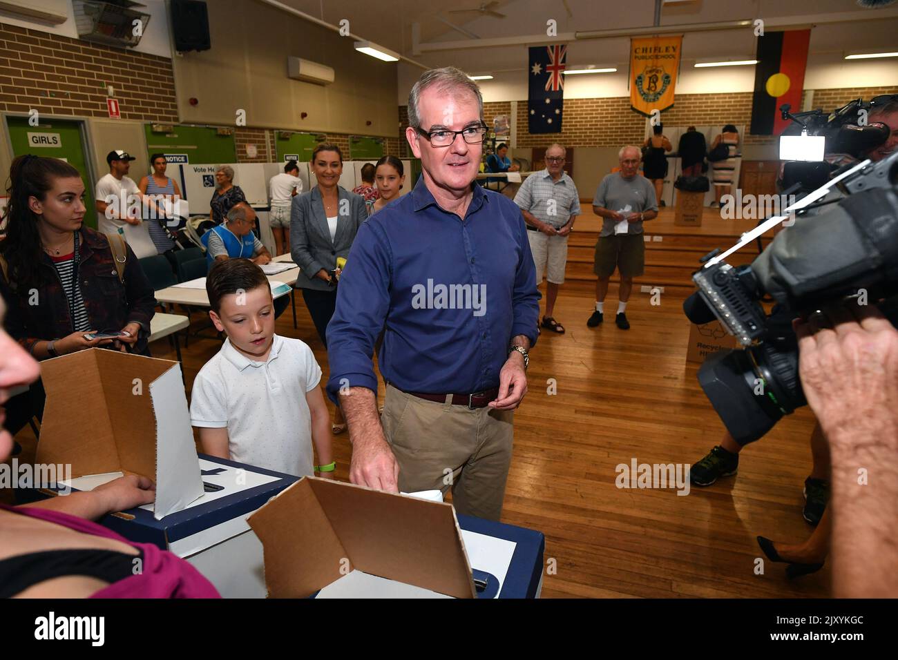 NSW Leader of the Opposition Michael Daley casts his vote at Chifley ...
