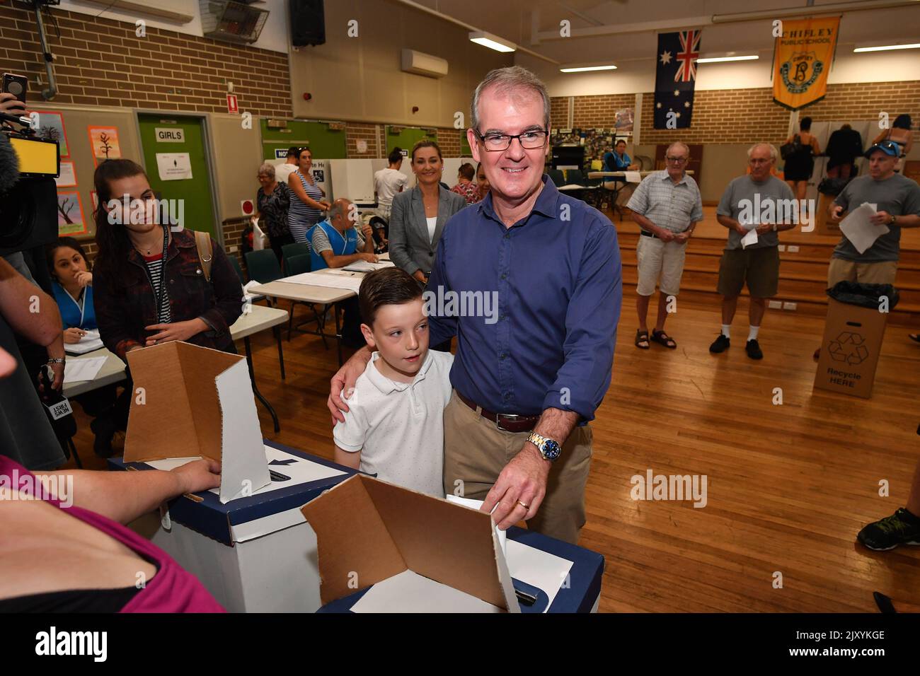 NSW Leader of the Opposition Michael Daley casts his vote at Chifley ...
