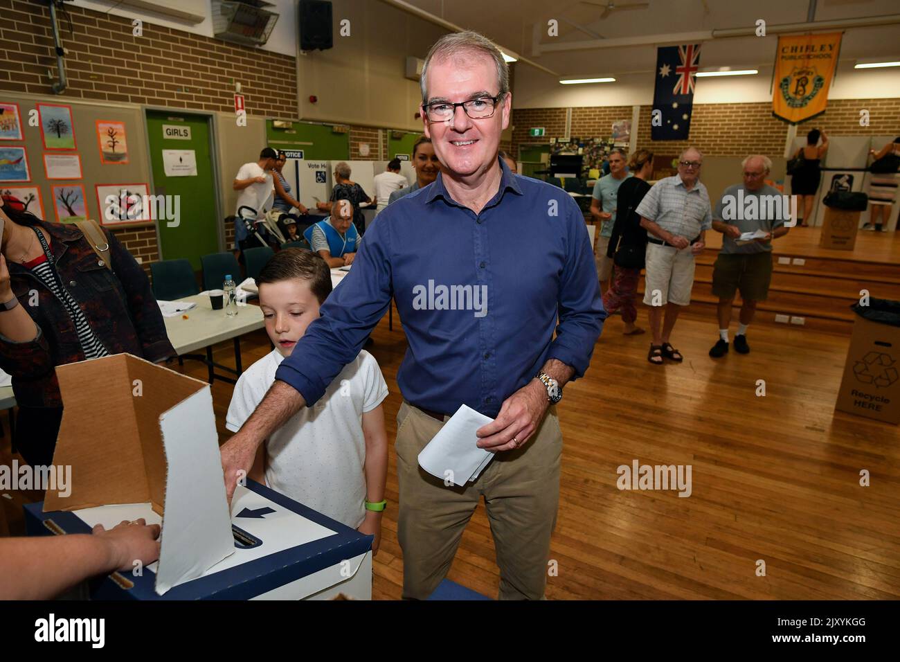 NSW Leader of the Opposition Michael Daley casts his vote at Chifley ...