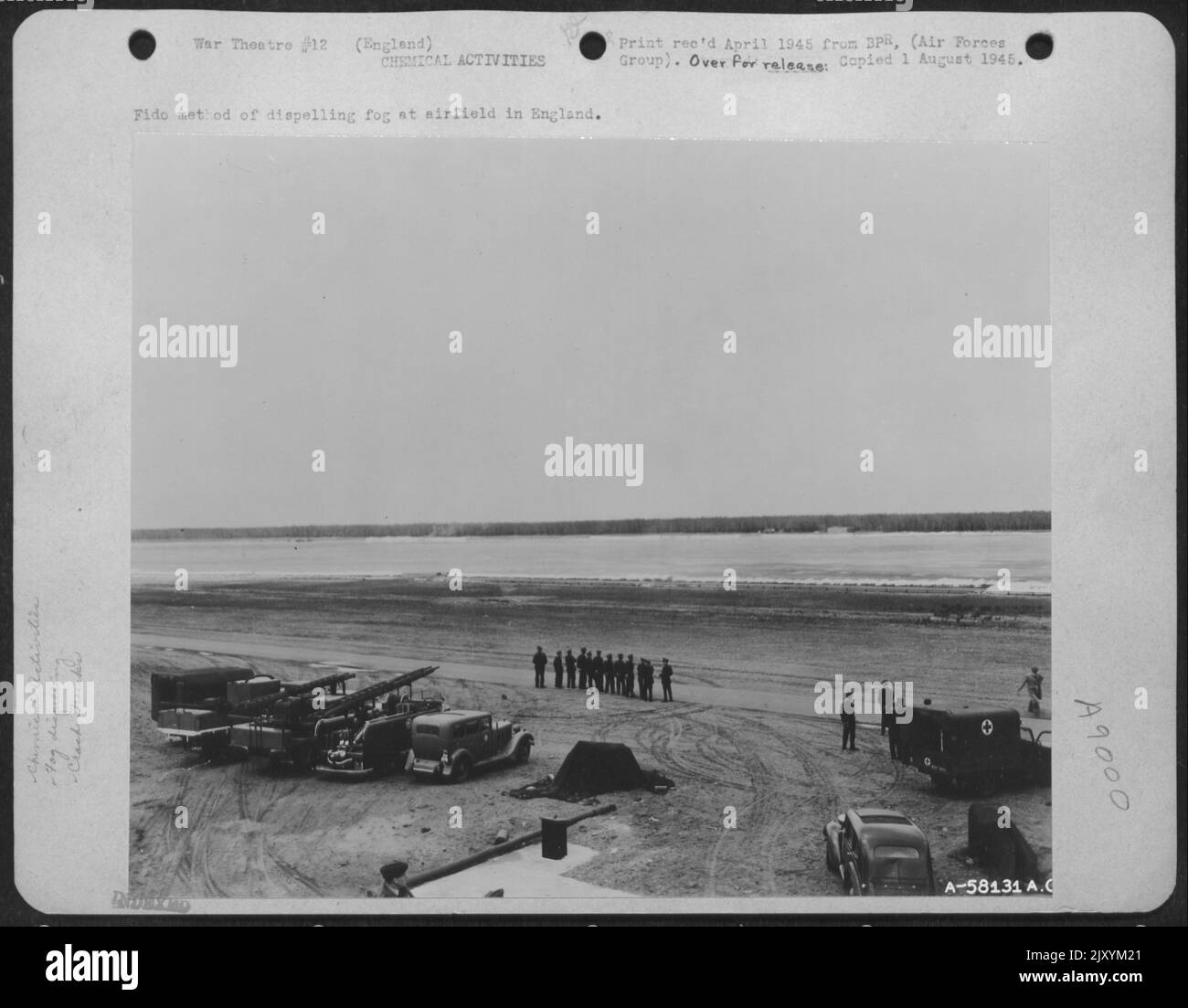 Fido Method Of Dispelling Fog At Airfield In England Stock Photo - Alamy