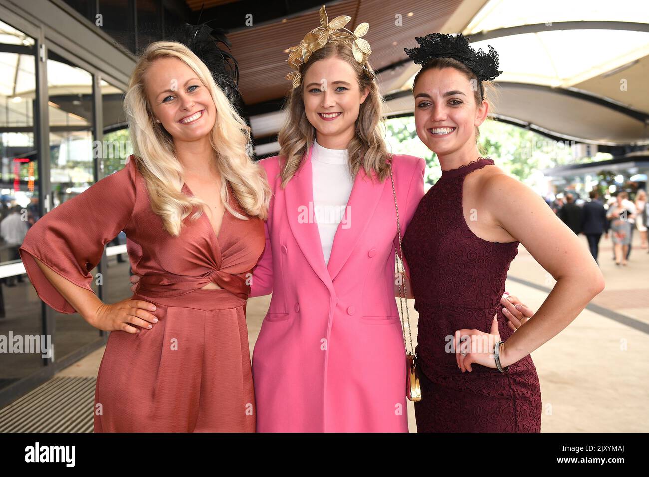 (L-R) Kate Fotheringham, Annabelle Amos and Natalie Howarth pose for a ...