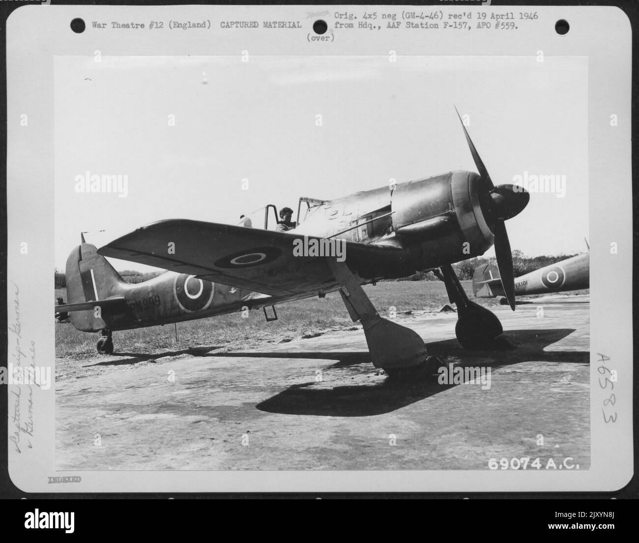 Orig 4X5 Neg (Gm-4-46) Rec'D 19 April 1946 From Hdq., Aaf Station F-157 ...