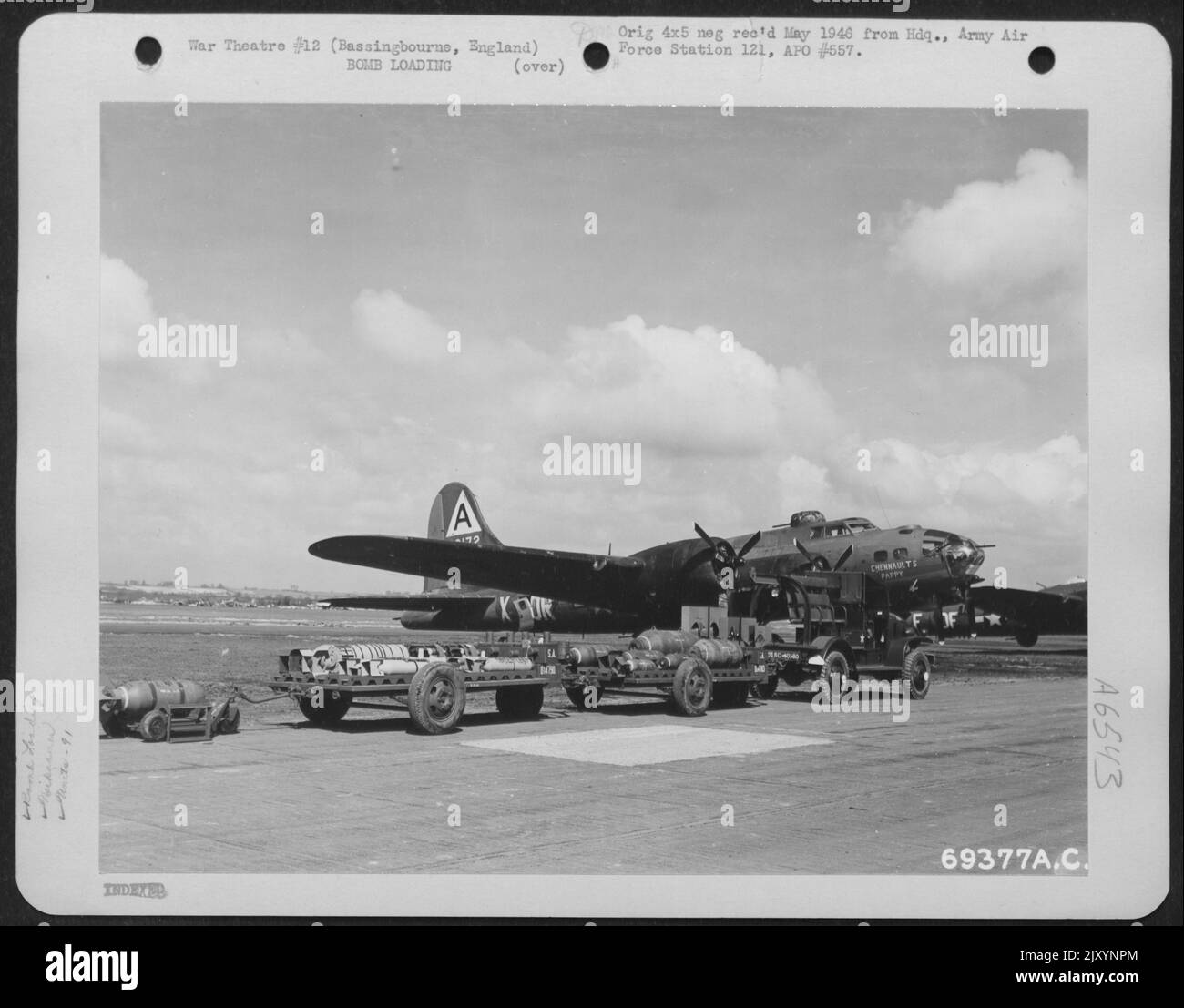 A Loaded Bomb Trailer Is Parked Beside The Boeing B-17 "Flying Fortress ...