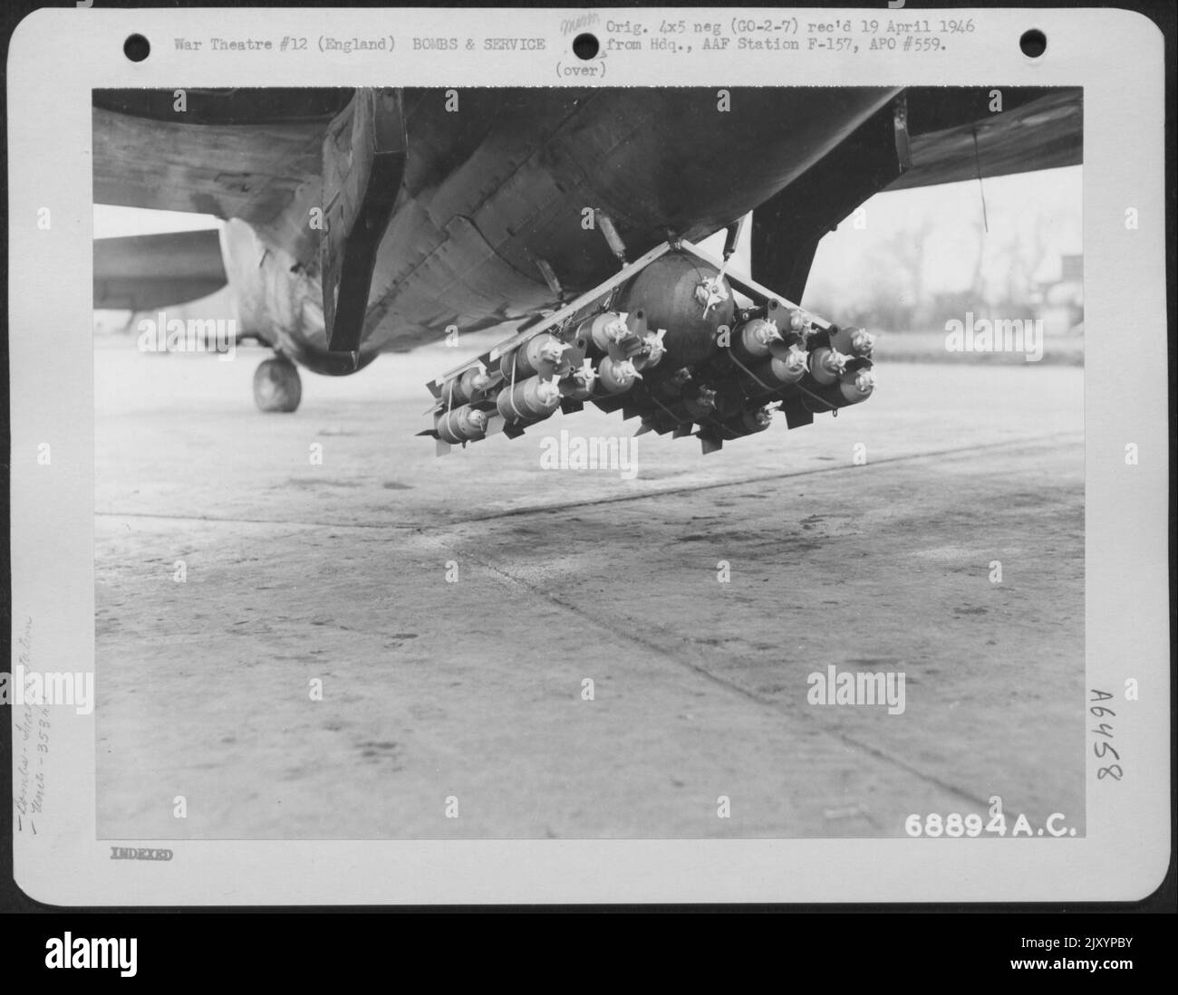 A Cluster Of Fragmentation Bombs Under The Belly Of A Republic P-47 Of ...
