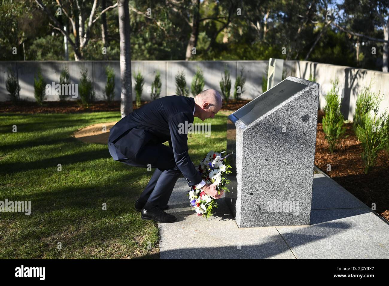 Dutch Minister of Foreign Affairs Stef Blok lays a wreath at the MH17 ...