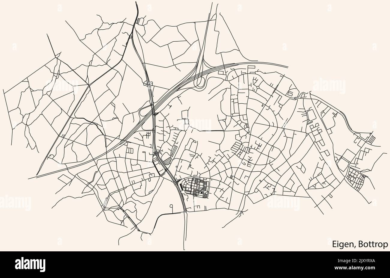 Street roads map of the EIGEN DISTRICT, BOTTROP Stock Vector Image ...