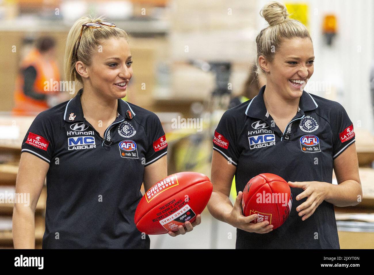 AFLW Carlton Blues players, and twin sisters, Sarah (left) and Jess ...