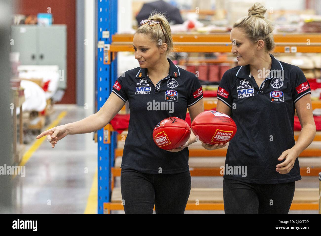 AFLW Carlton Blues players, and twin sisters, Sarah (left) and Jess ...