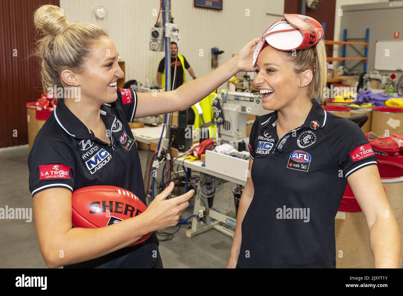 AFLW Carlton Blues players, and twin sisters, Jess (left) and Sarah ...