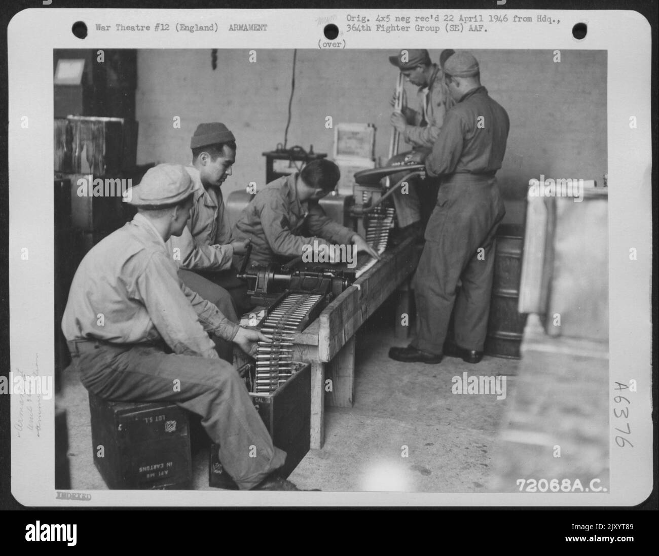 Men Of The 364Th Fighter Group, 67Th Fighter Wing, Loading Shells At ...