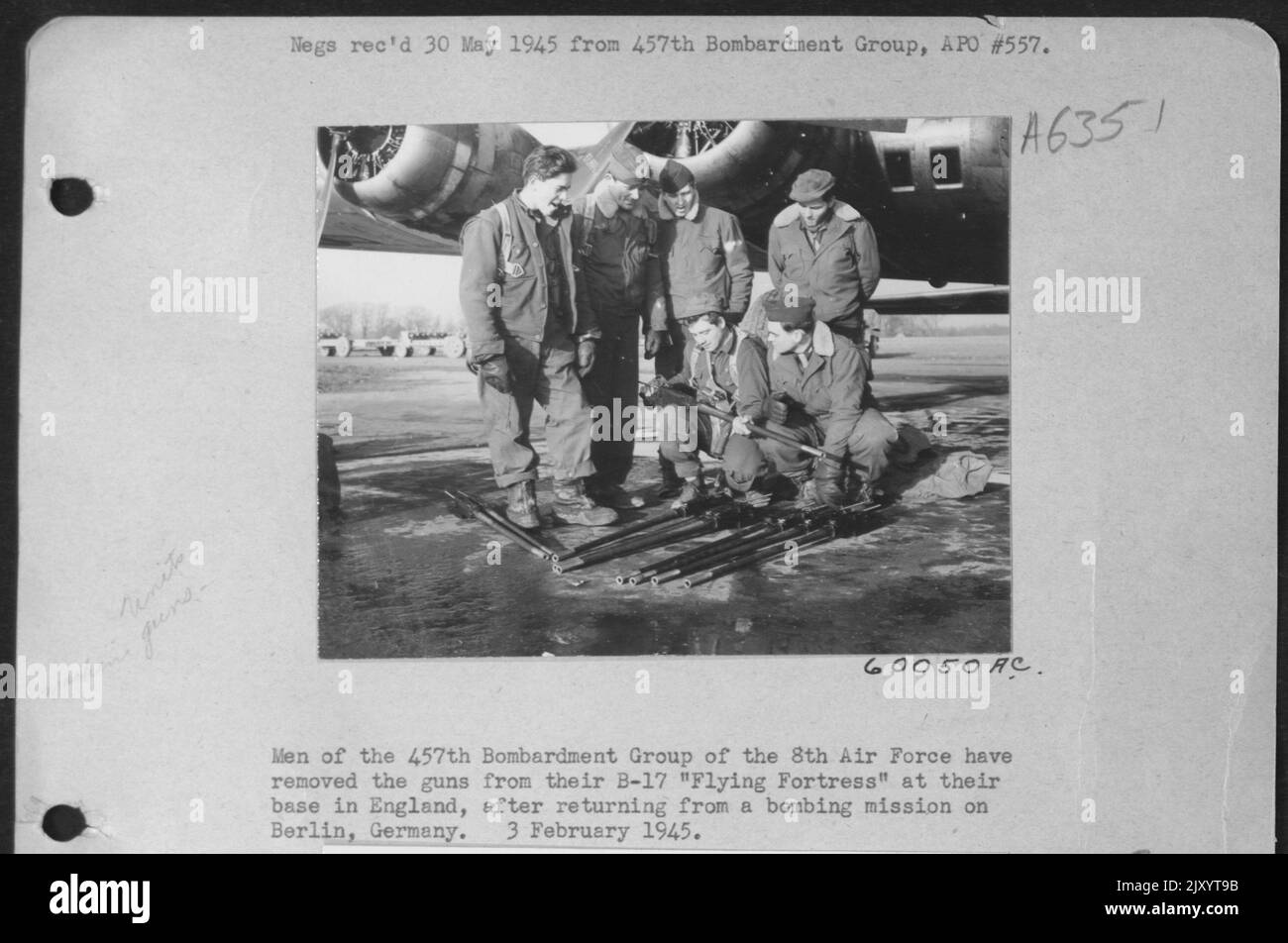 Men Of The 457Th Bombardment Group Of The 8Th Air Force Have Removed ...