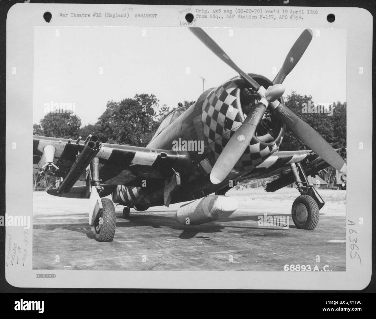 Rocket Installations Under The Wings Of A Republic P-47 Of The 353Rd ...