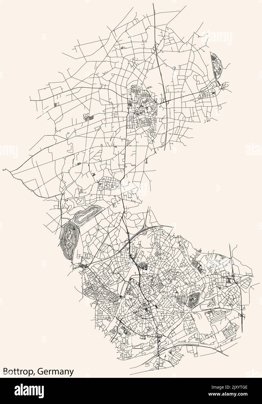 Street roads map of BOTTROP, GERMANY Stock Vector Image & Art - Alamy