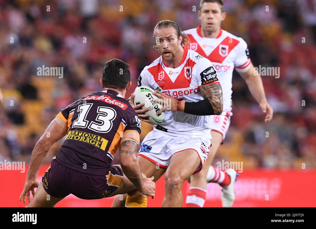 Korbin Sims of the Dragons during the Round 3 NRL match between the ...