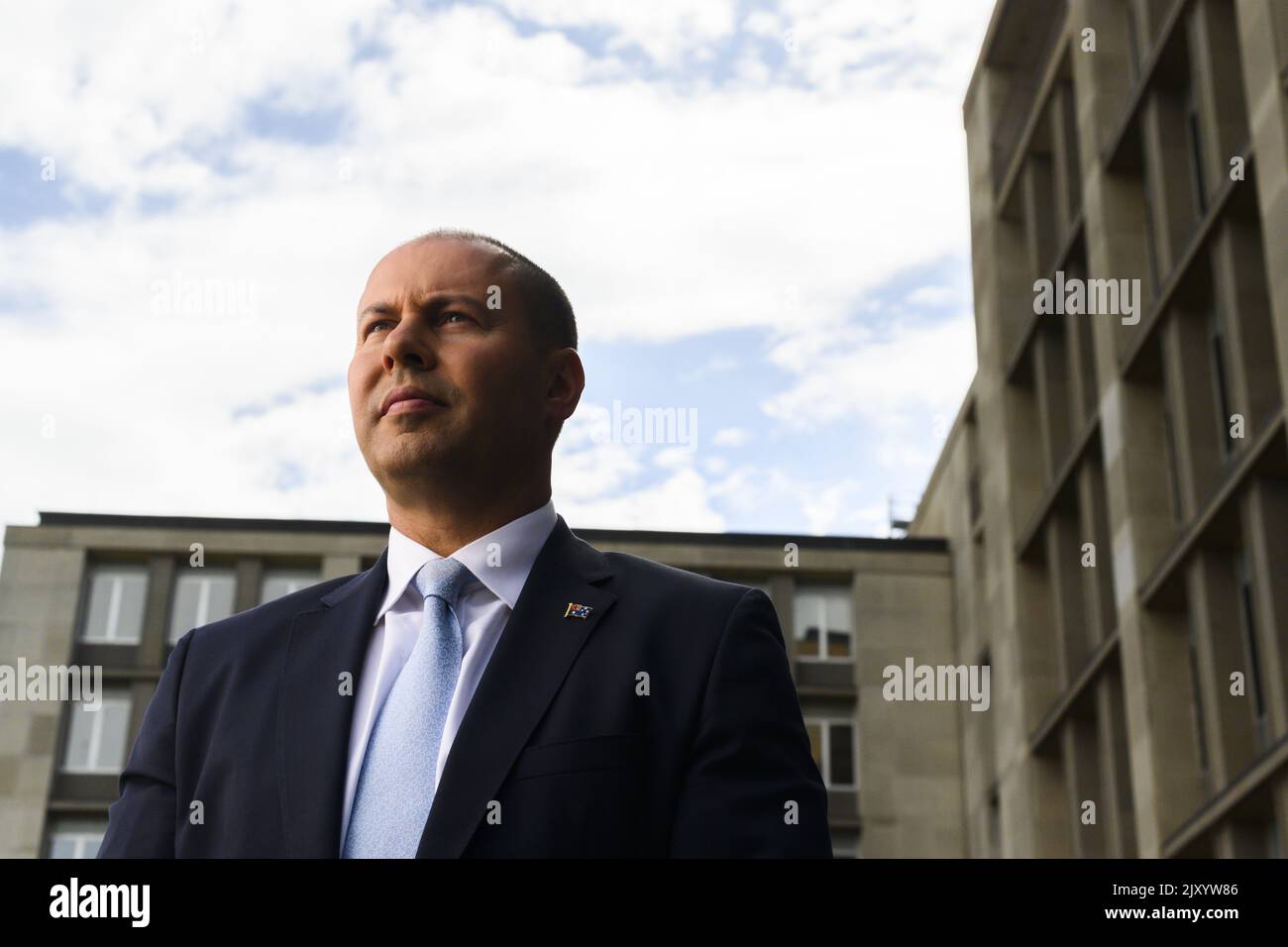 Treasurer Josh Frydenberg poses for a photograph outside the Treasury ...