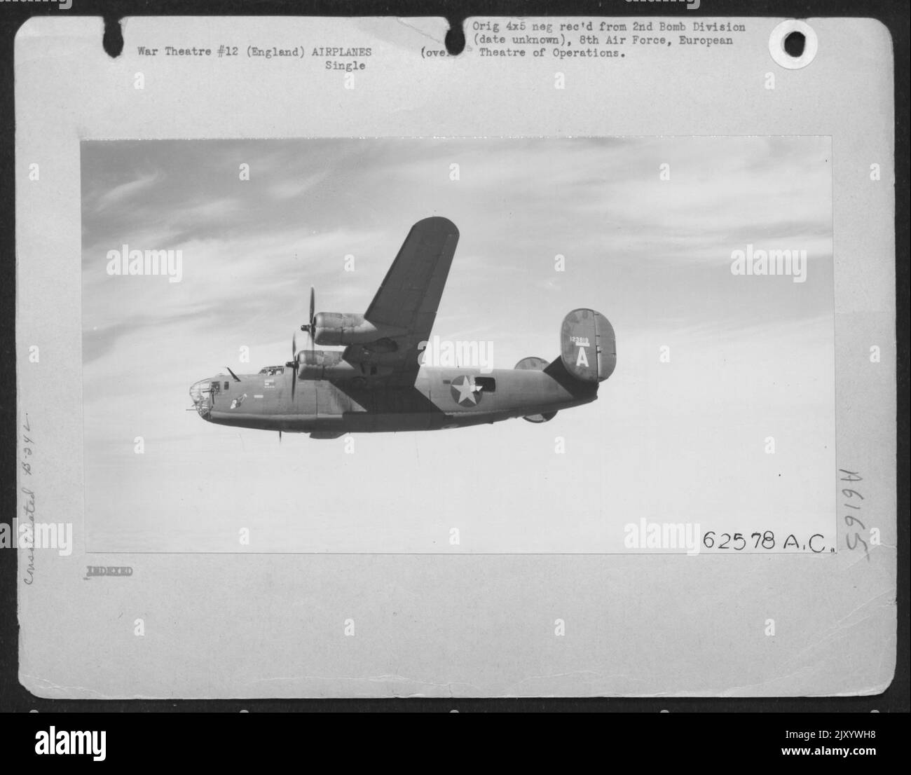 A Consolidated B-24 Liberator Of The 2Nd Bomb Division 8Th Air Force ...