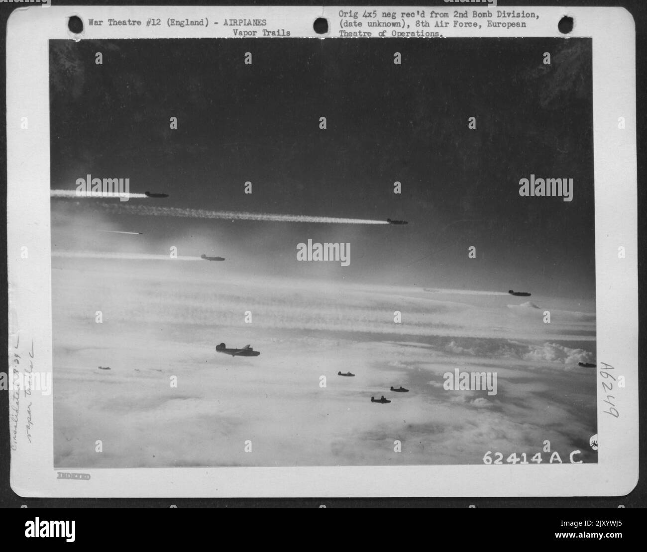 Consolidated B-24 "Liberators" Of The 2Nd Bomb Division 8Th Air Force ...