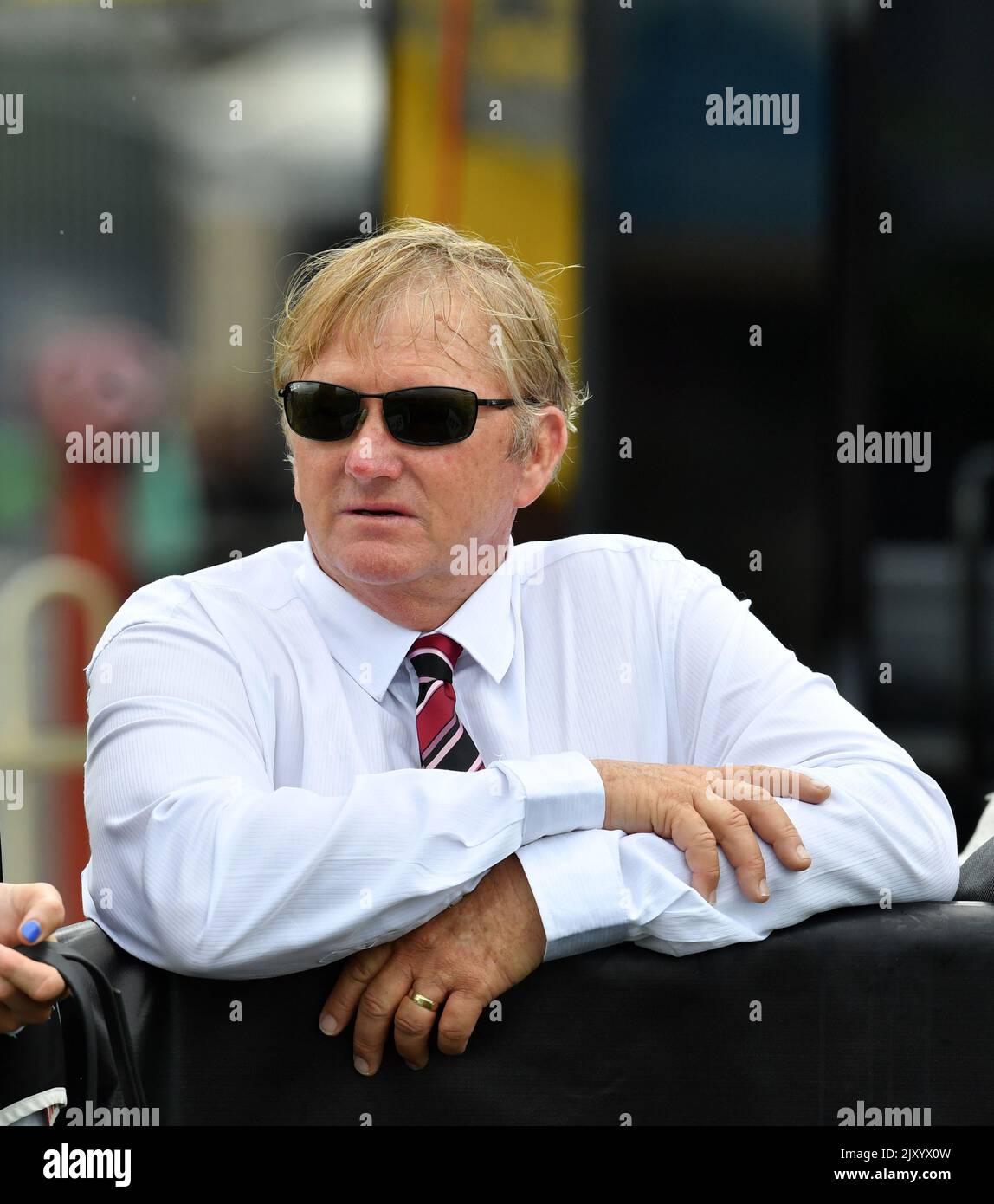 Trainer Kelly Schweida is seen during the CEQ Charity Raceday at ...