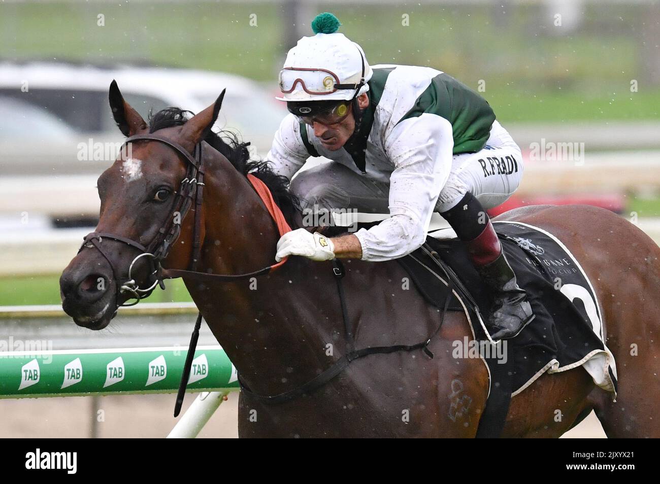 Jockey Robbie Fradd rides Tonsor to victory in race five, the Concretis ...
