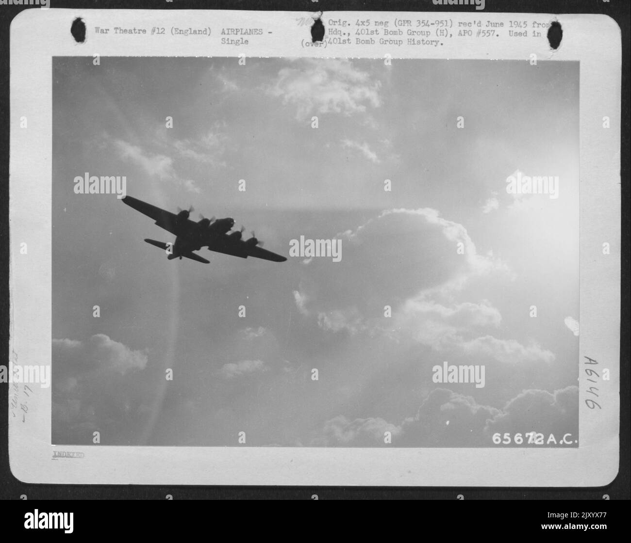 A Boeing B-17 "Flying Fortress" Of The 401St Bomb Group Returns To Its ...