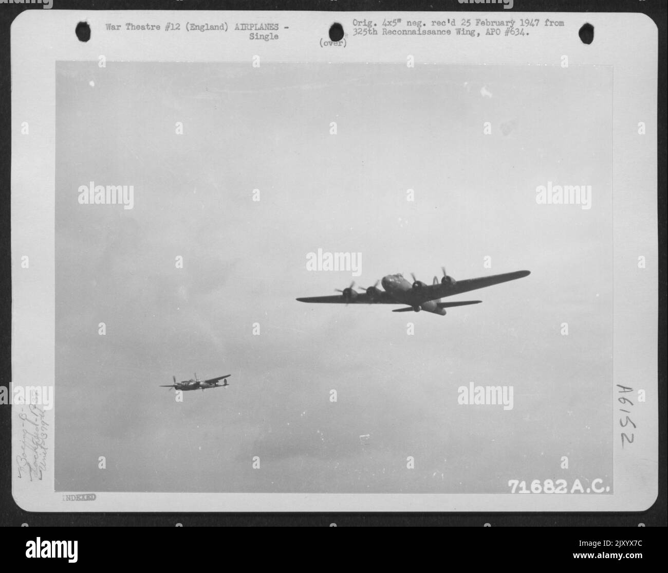 Boeing B-17 "Flying Fortress" Of The 379Th Bomb Group Escorted By A ...