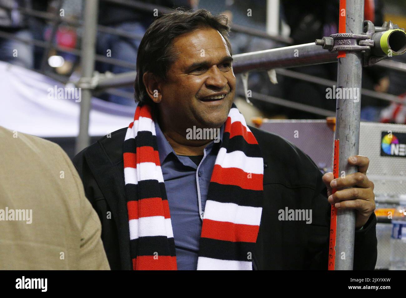 Saints legend Nicky Winmar is seen after the Round 2 AFL match between ...