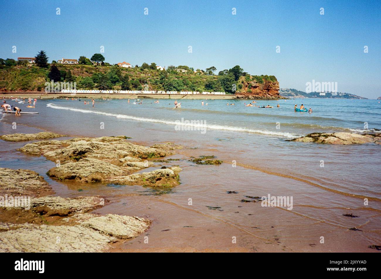 Goodrington Sands beach, Paignton,Devon, England,United Kingdom Stock ...