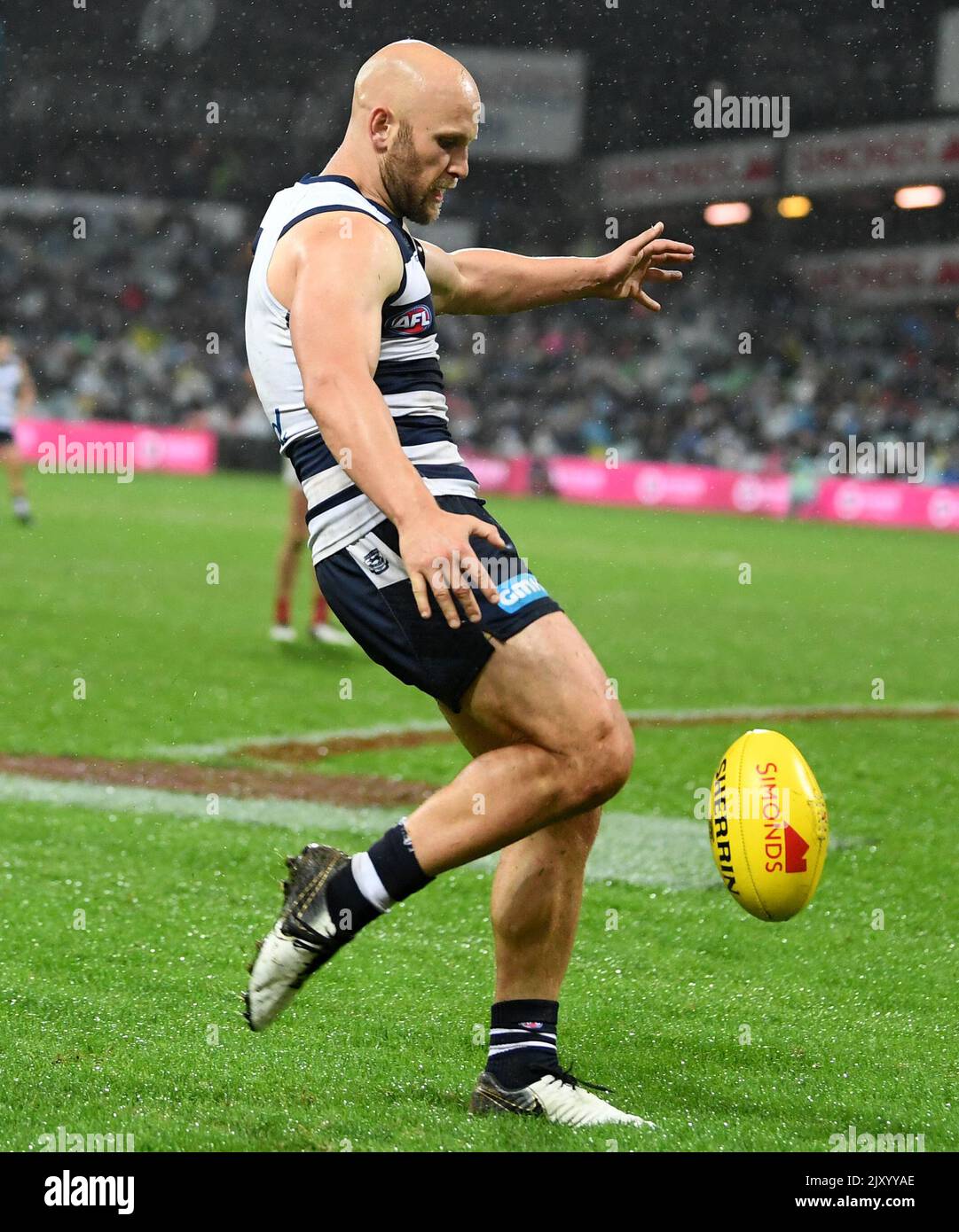 Gary Ablett of the Cats is seen in action during the Round 2 AFL match ...