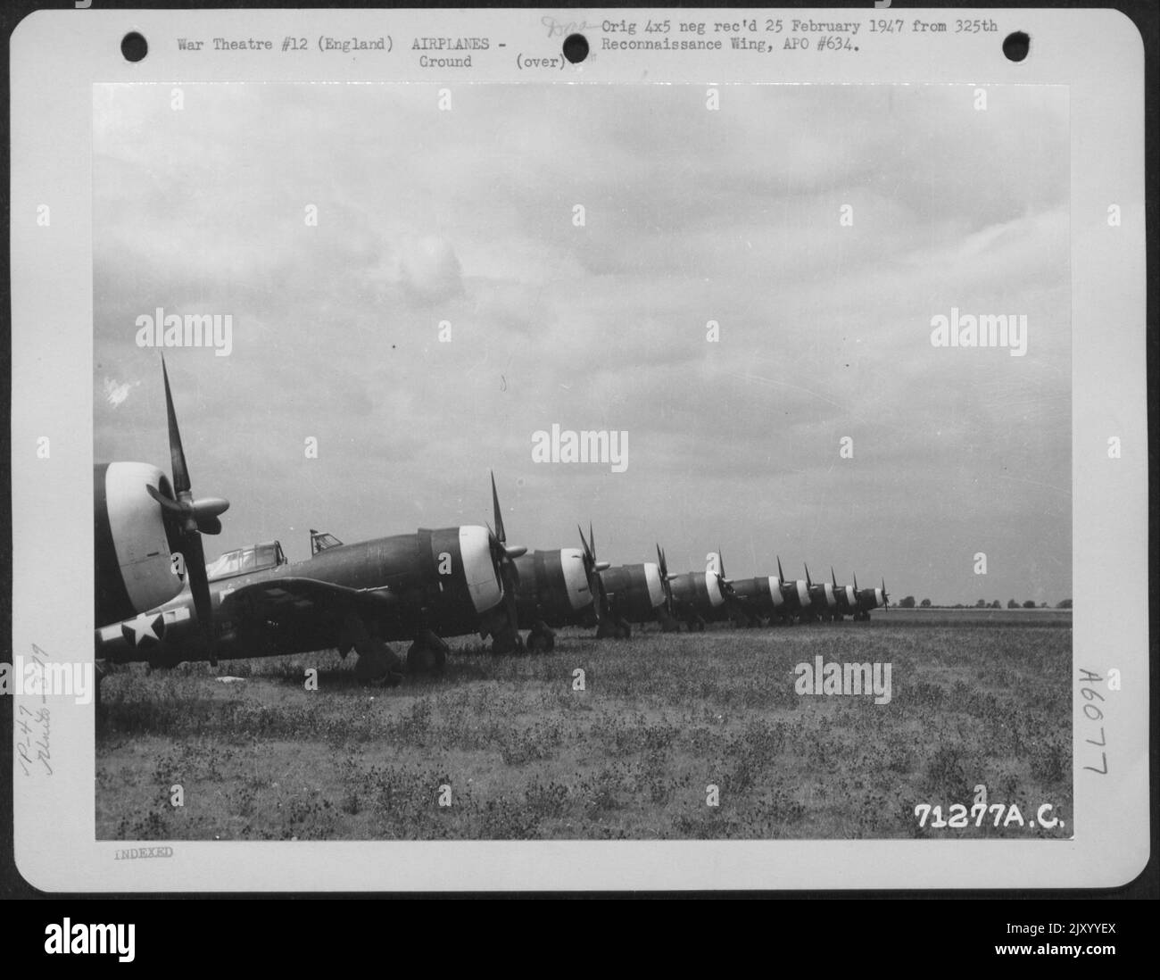 Republic P-47 'Thunderbolts' Which Act As Escorts Are Parked On The ...