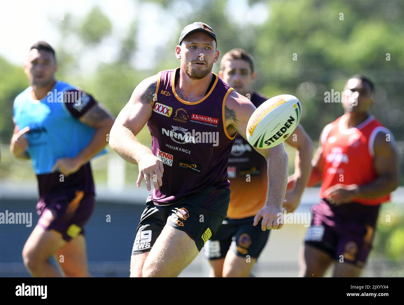 Matthew Lodge is seen during the Brisbane Broncos training session in ...