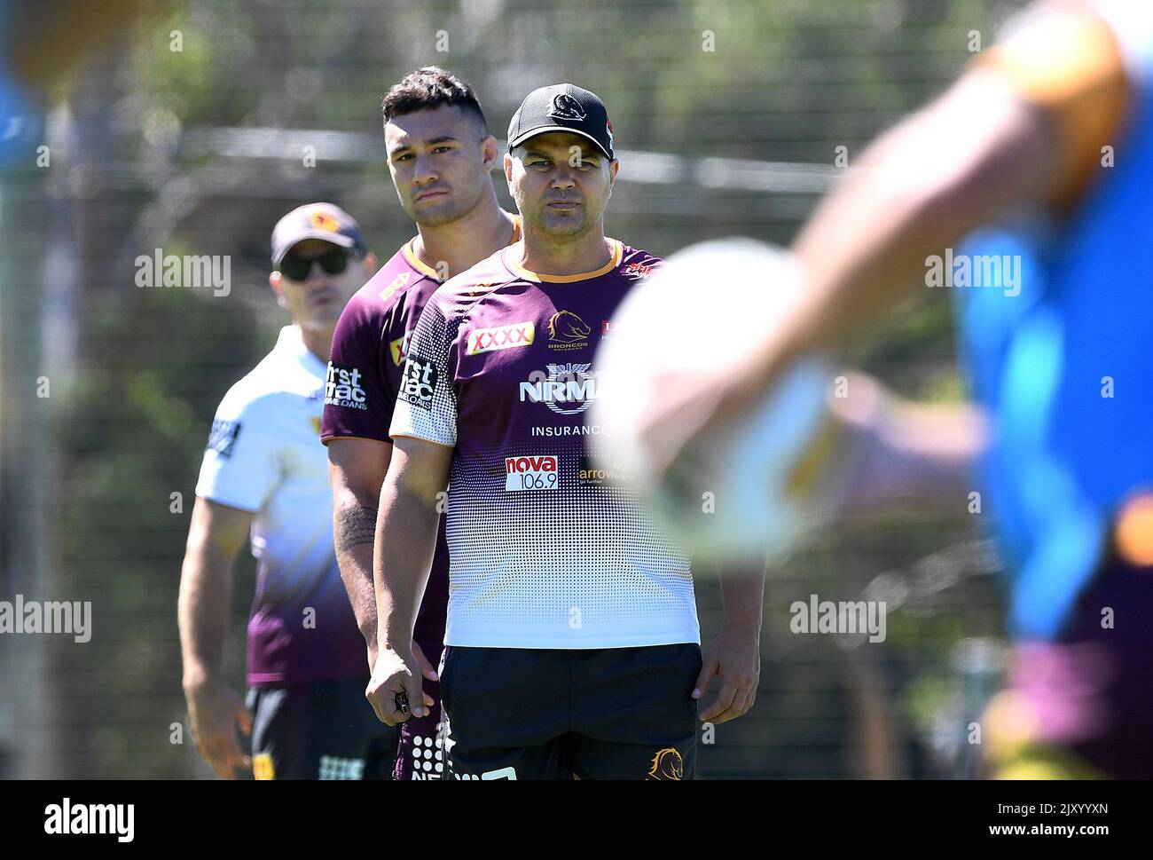 Coach Anthony Seibold is seen during the Brisbane Broncos training ...