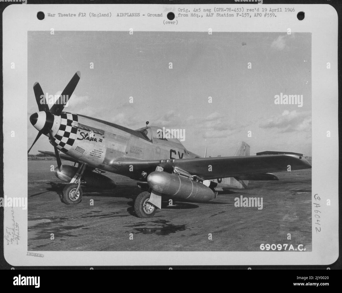 North American P-51 "Stasia Ii" Of The 353Rd Fighter Group Stands Ready ...