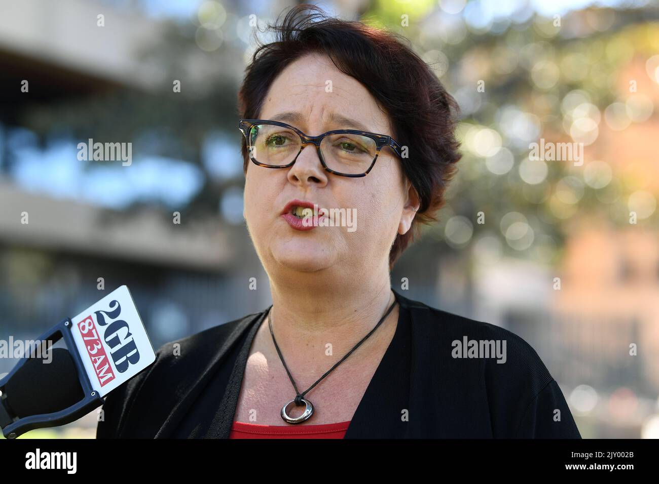 NSW Interim Leader of the Opposition Penny Sharpe speaks to the media ...