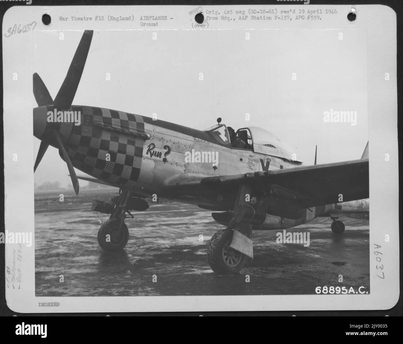 North American P-51 "Run?" Of The 353Rd Fighter Group, Prior To Take ...