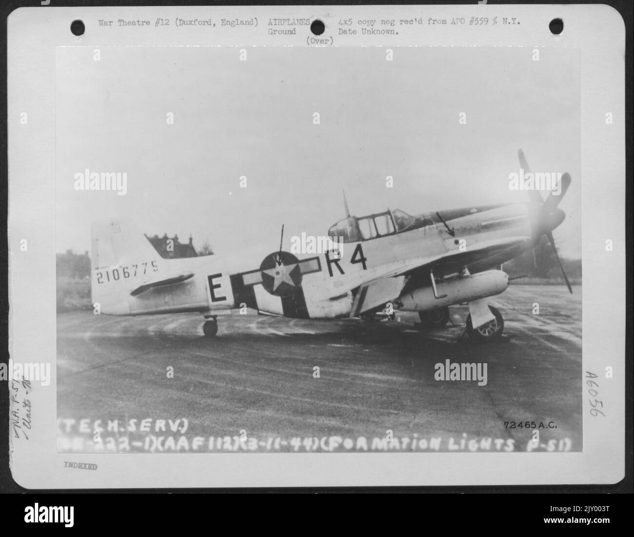 North American P-51 "Mustang" With Arrows Indicating Formation Lights ...