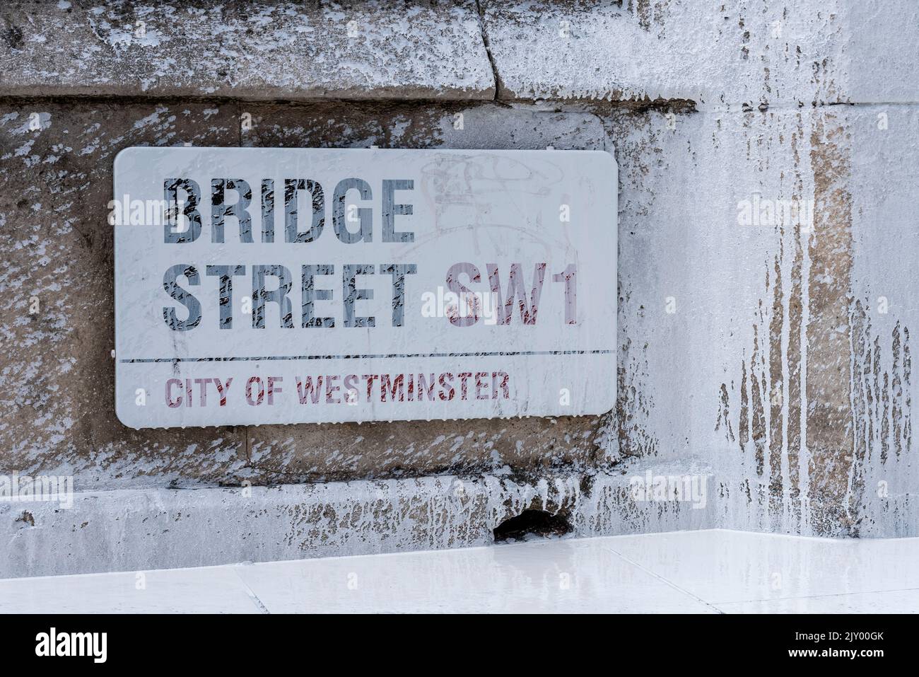 Animal Rebellion protesters sprayed a wall of the Palace of Westminster ...