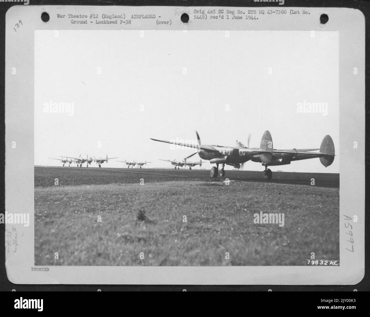 Lockheed P-38S Of The 38Th Fighter Squadron, Based At Nuthampstead ...